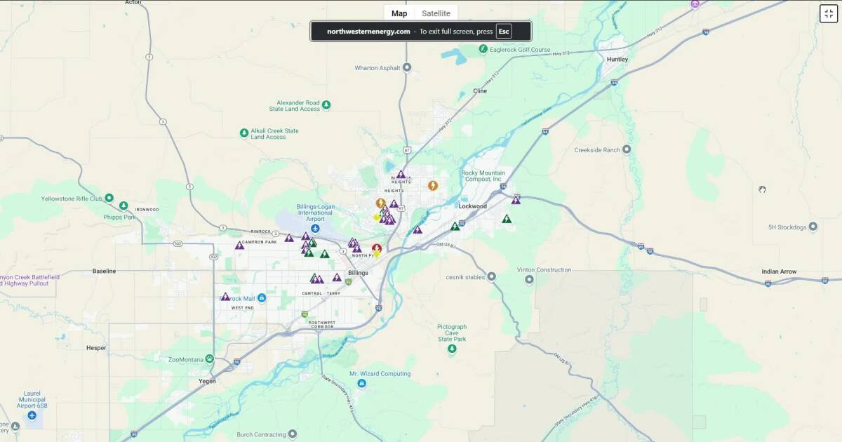 Power outages reported across Yellowstone and Big Horn counties