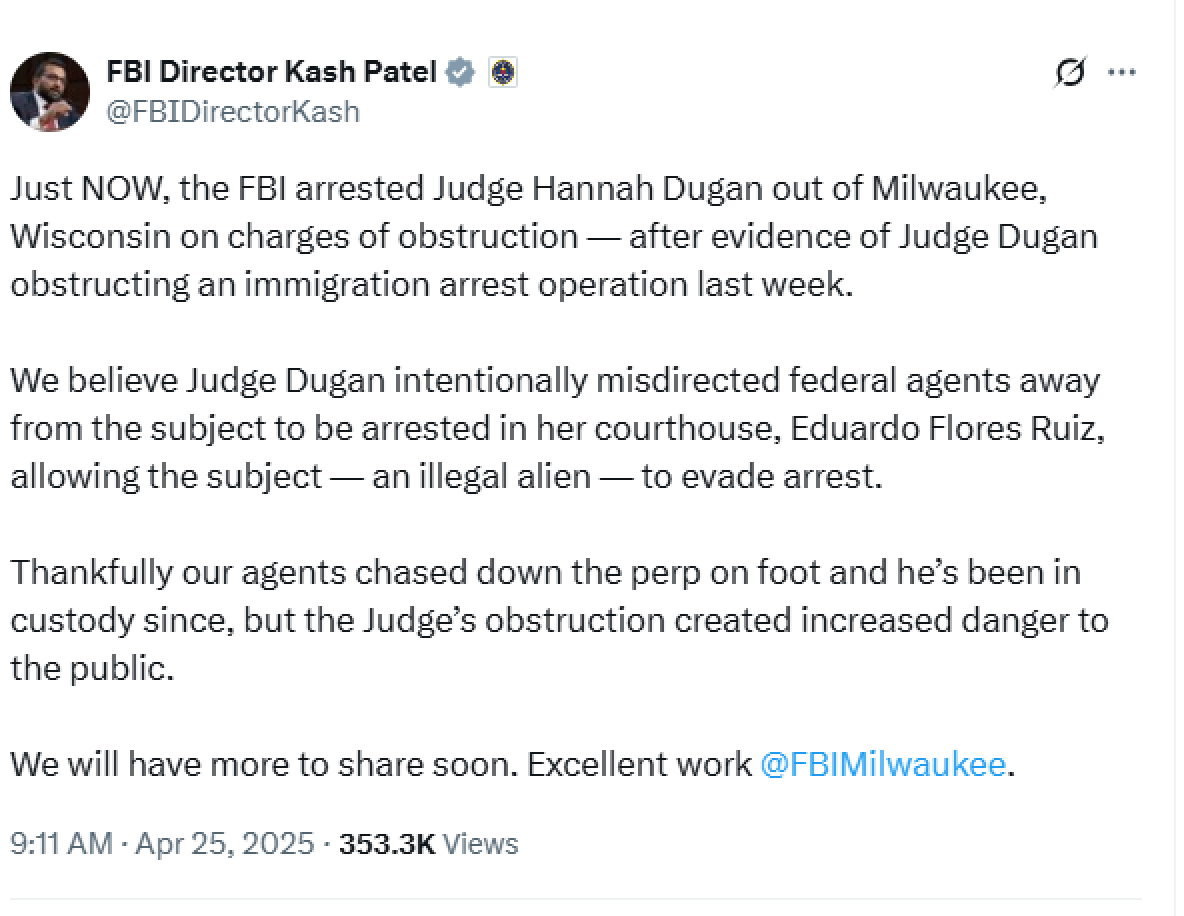 Milwaukee County Judge Hannah Dugan charged with two felonies in ICE case