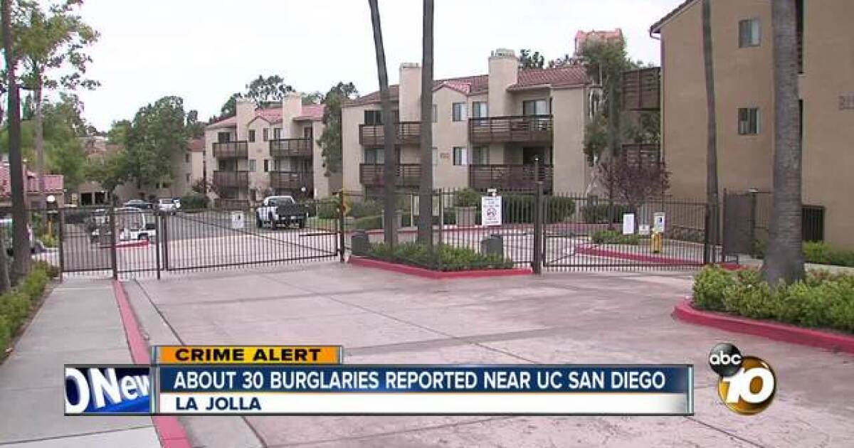 Series Of Burglaries In Areas Near Uc San Diego