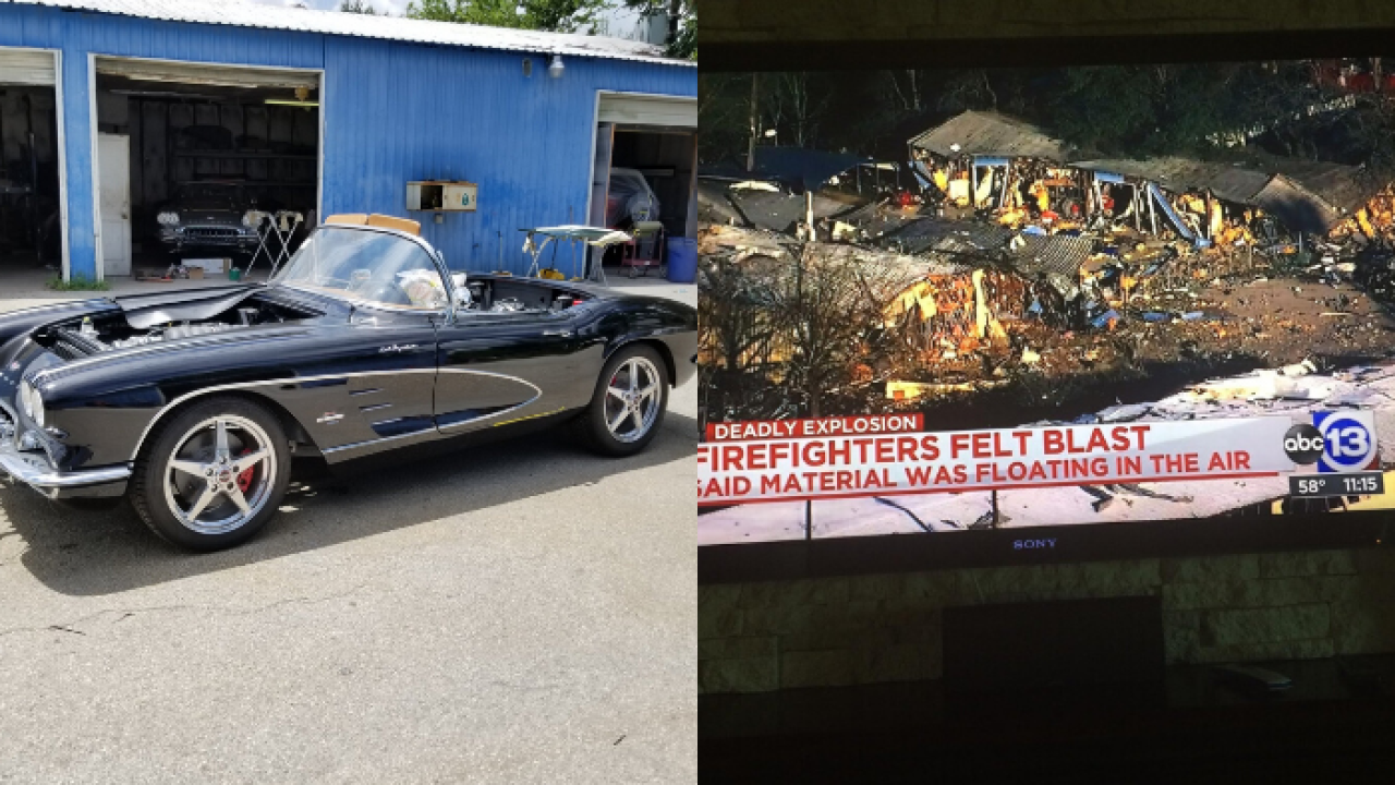 $1M worth of Corvettes trapped inside flattened buildings after blast