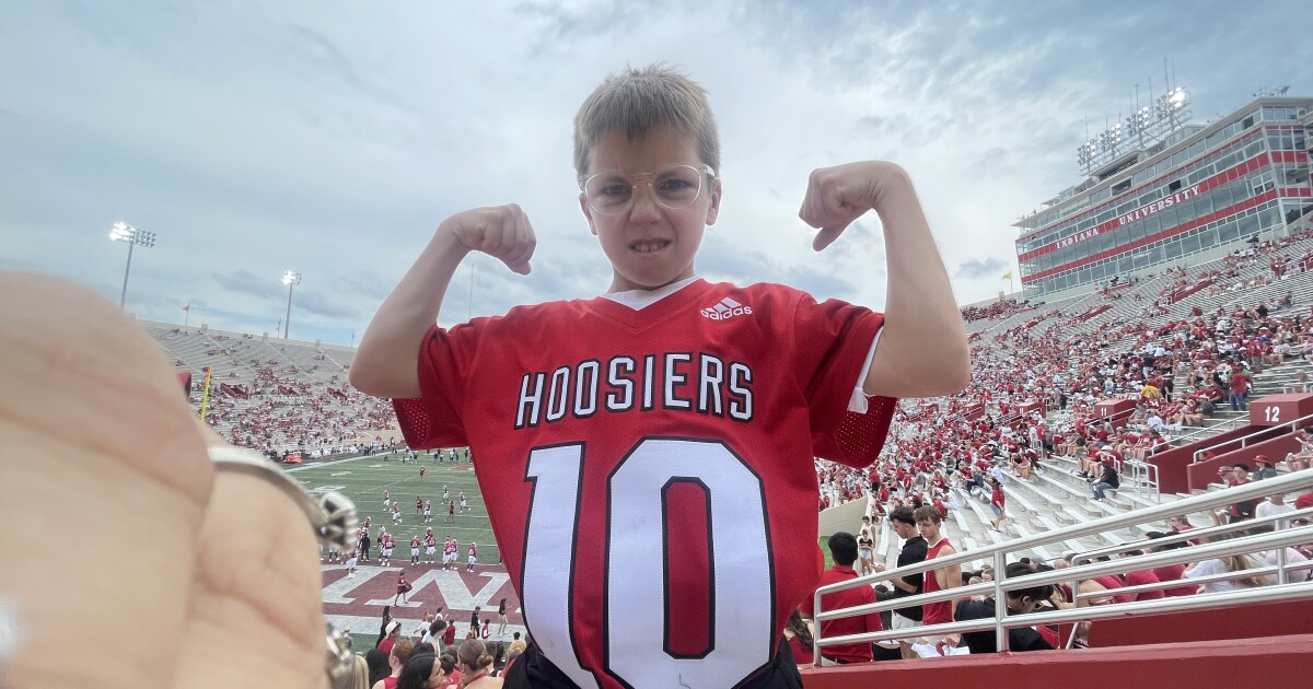 9-year-old with rare defect cheers on IU football