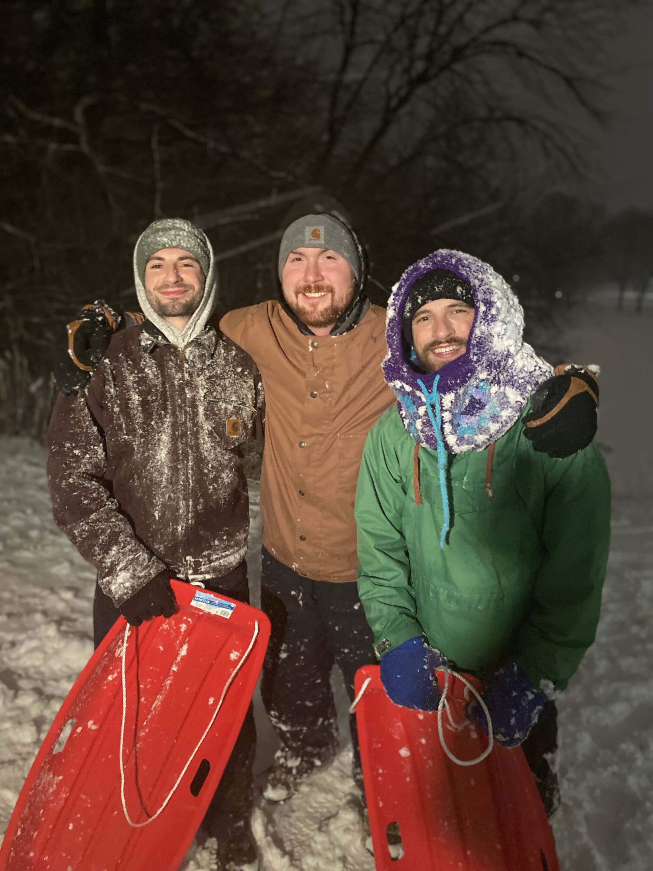 Runners, sledders take advantage of snow filled Lafayette Hill
