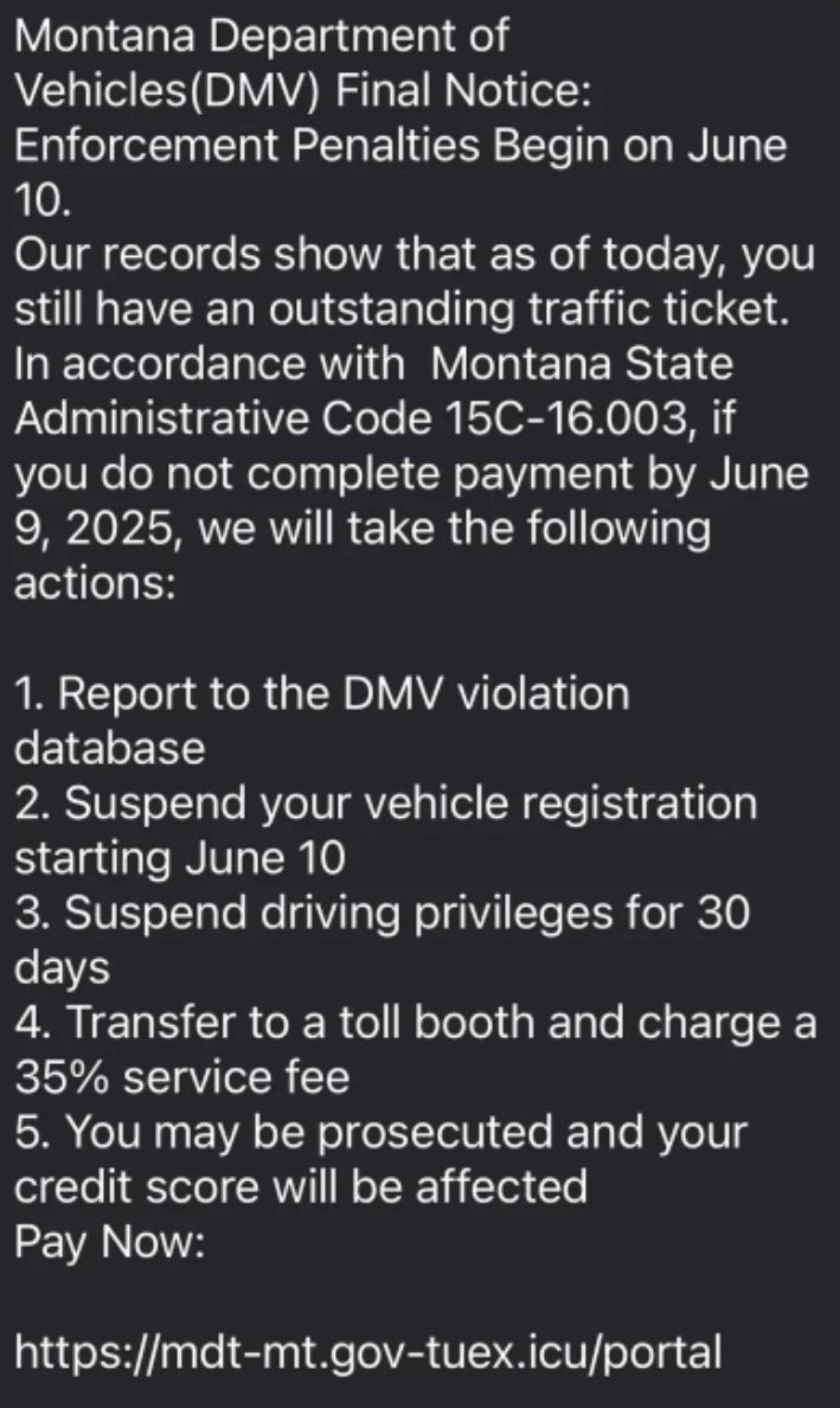 Montanans hit with fake 'DMV' text messages