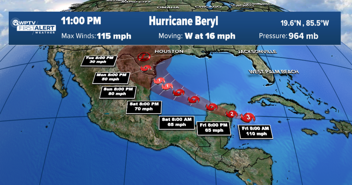 TRACKING BERYL: Dangerous storm moves over Yucatan Peninsula early Friday