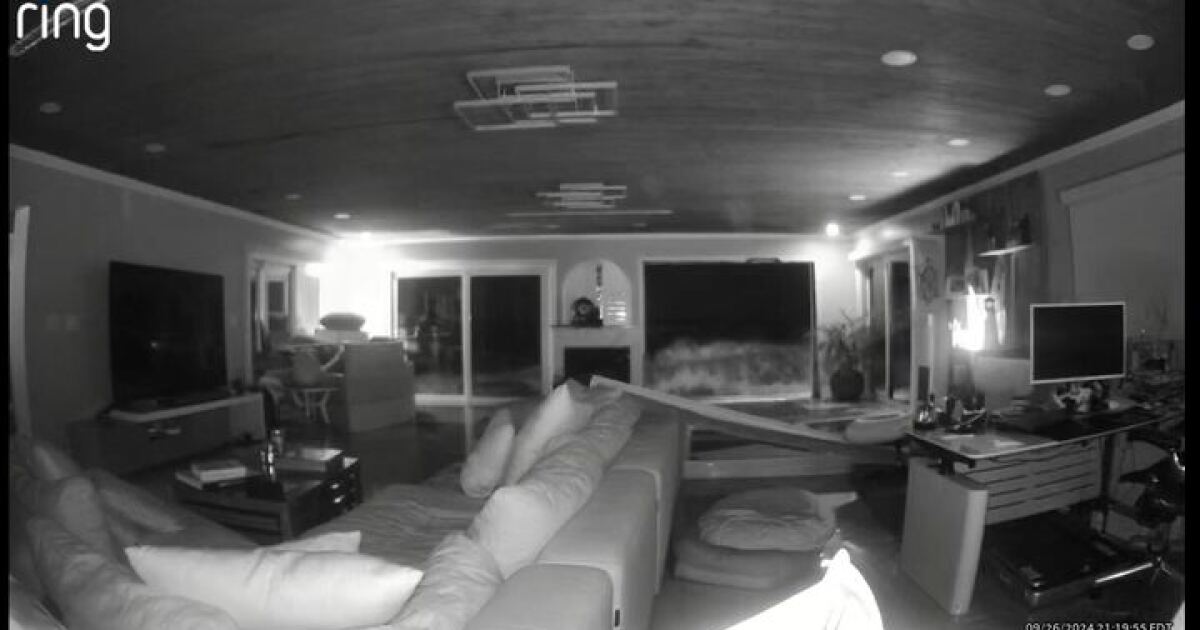 Security cameras capture storm surge flooding Pinellas County home