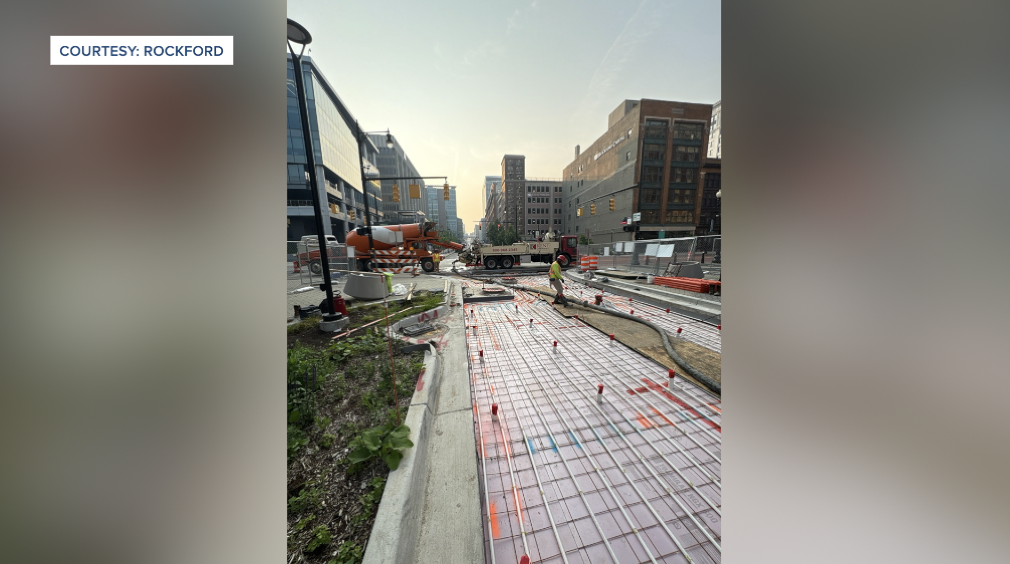Lyon Square features snow melt roadway, making plaza a year-round ...