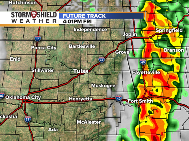 Future track radar shows timeline of storm system in northeast Oklahoma ...