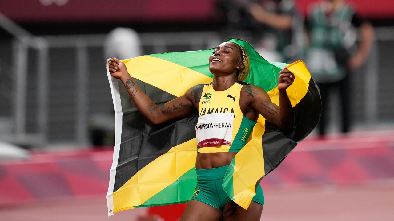Elaine Thompson-Herah completes sprint triple in Jamaican 4x100m win ...