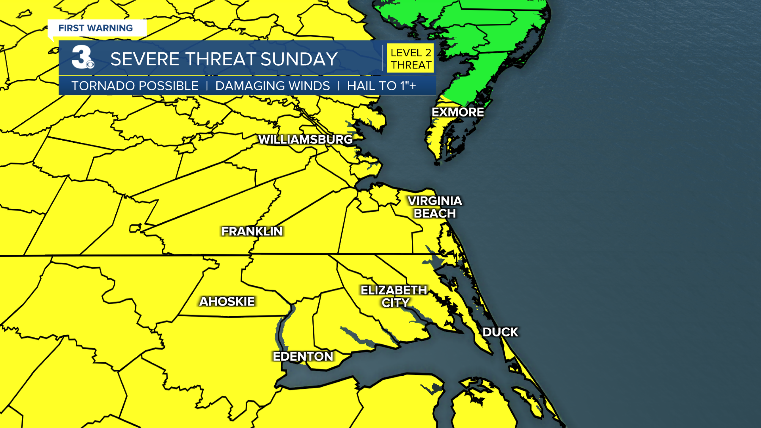 First Warning Forecast: Severe weather threat Sunday evening