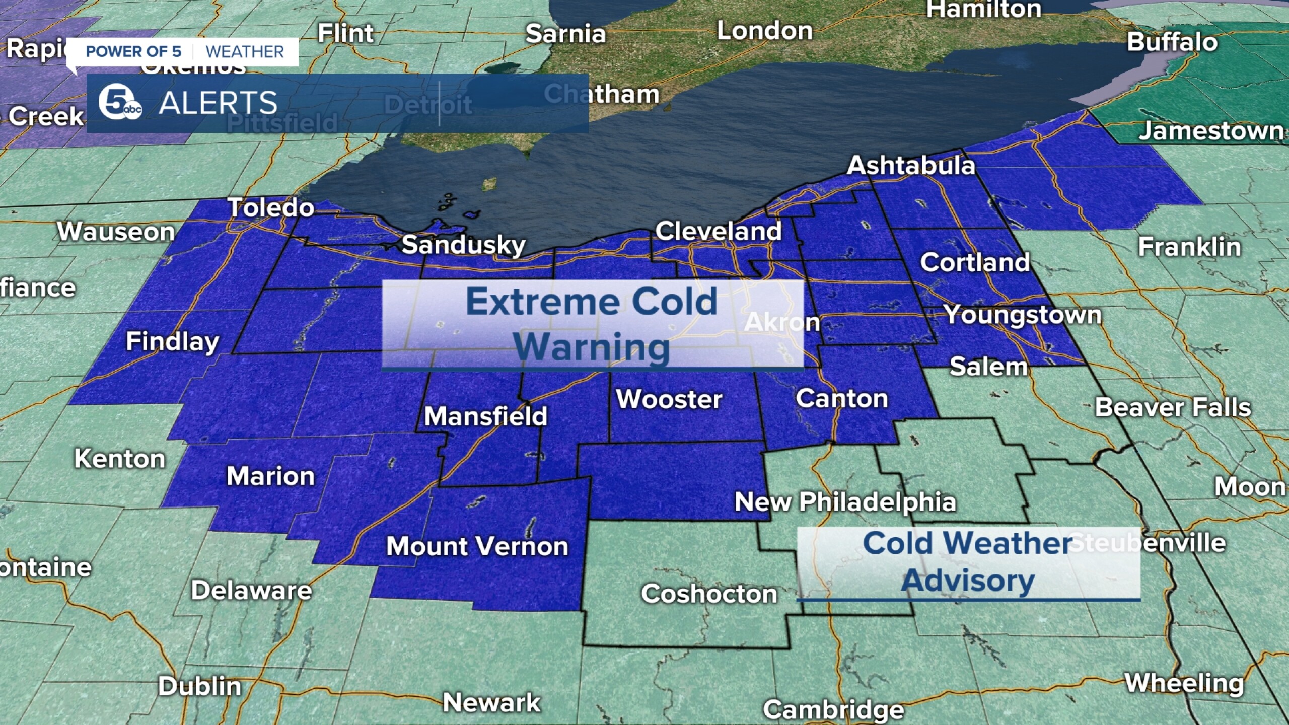 Dangerous cold settles in across Northeast Ohio