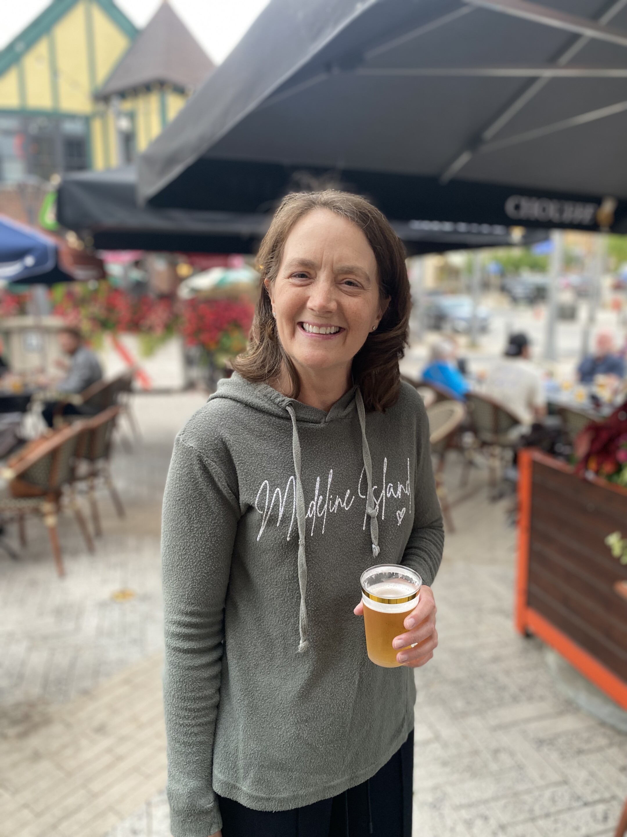 Customers enjoy Café Hollander patio once again following historic flooding
