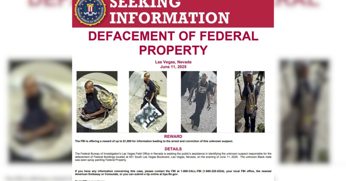 FBI Las Vegas: $1K reward for help finding person who 'defaced' federal ...