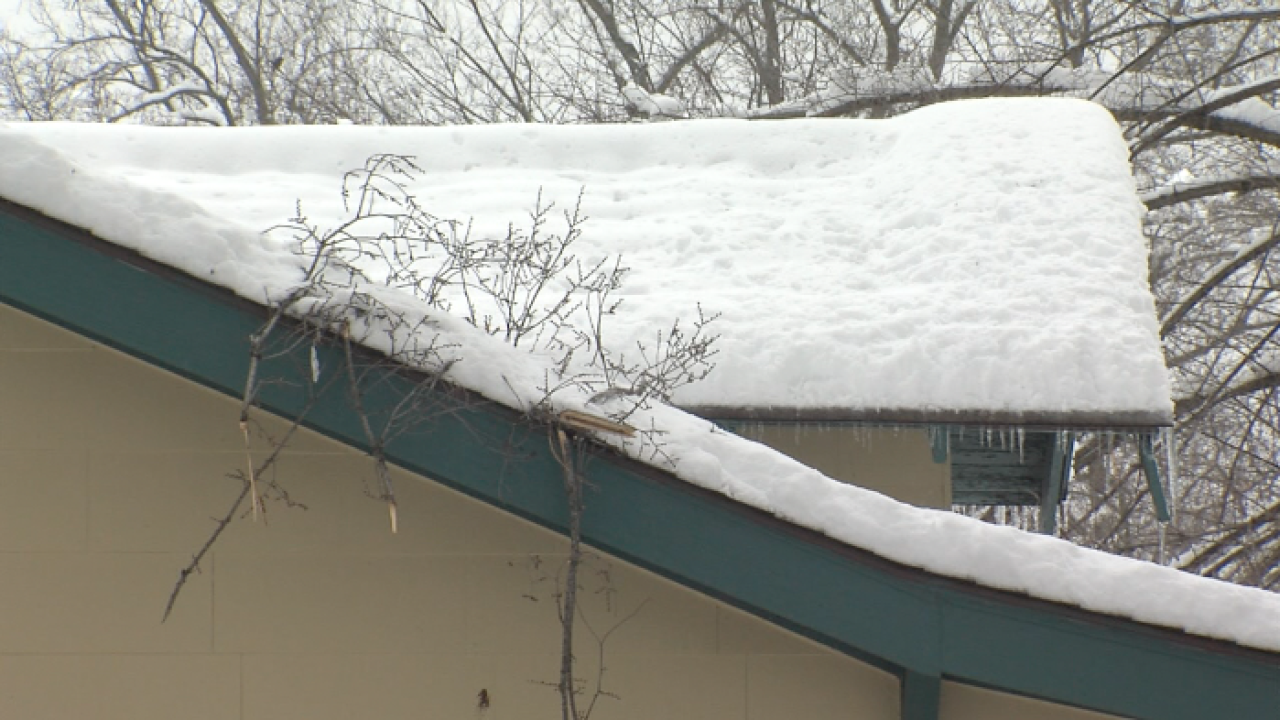Snow accumulating on roofs could create an issue for some homeowners