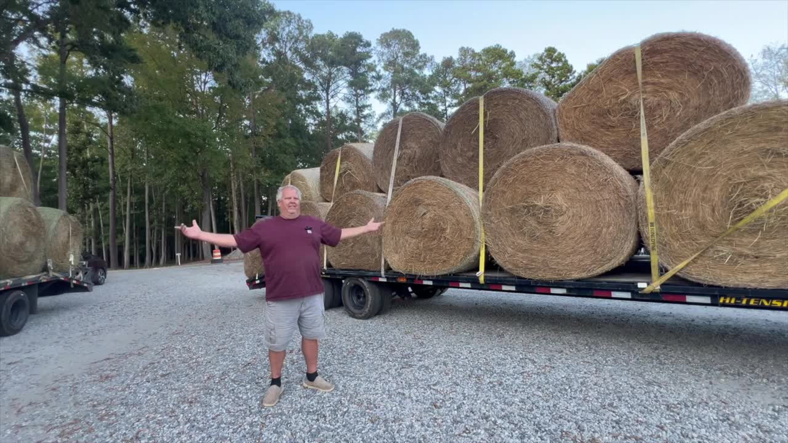 They donated over 80,000 pounds of hay to fellow farmers impacted by Helene