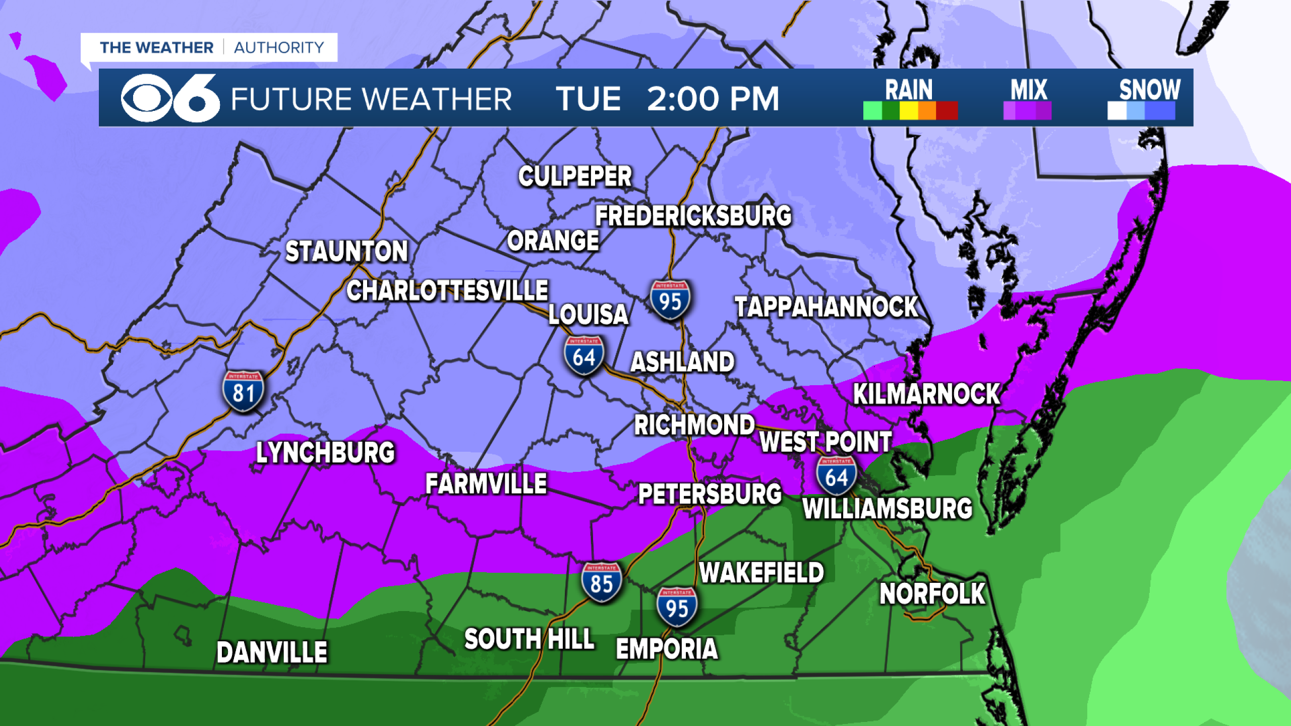 Winter storm to impact Virginia Tuesday into Tuesday night