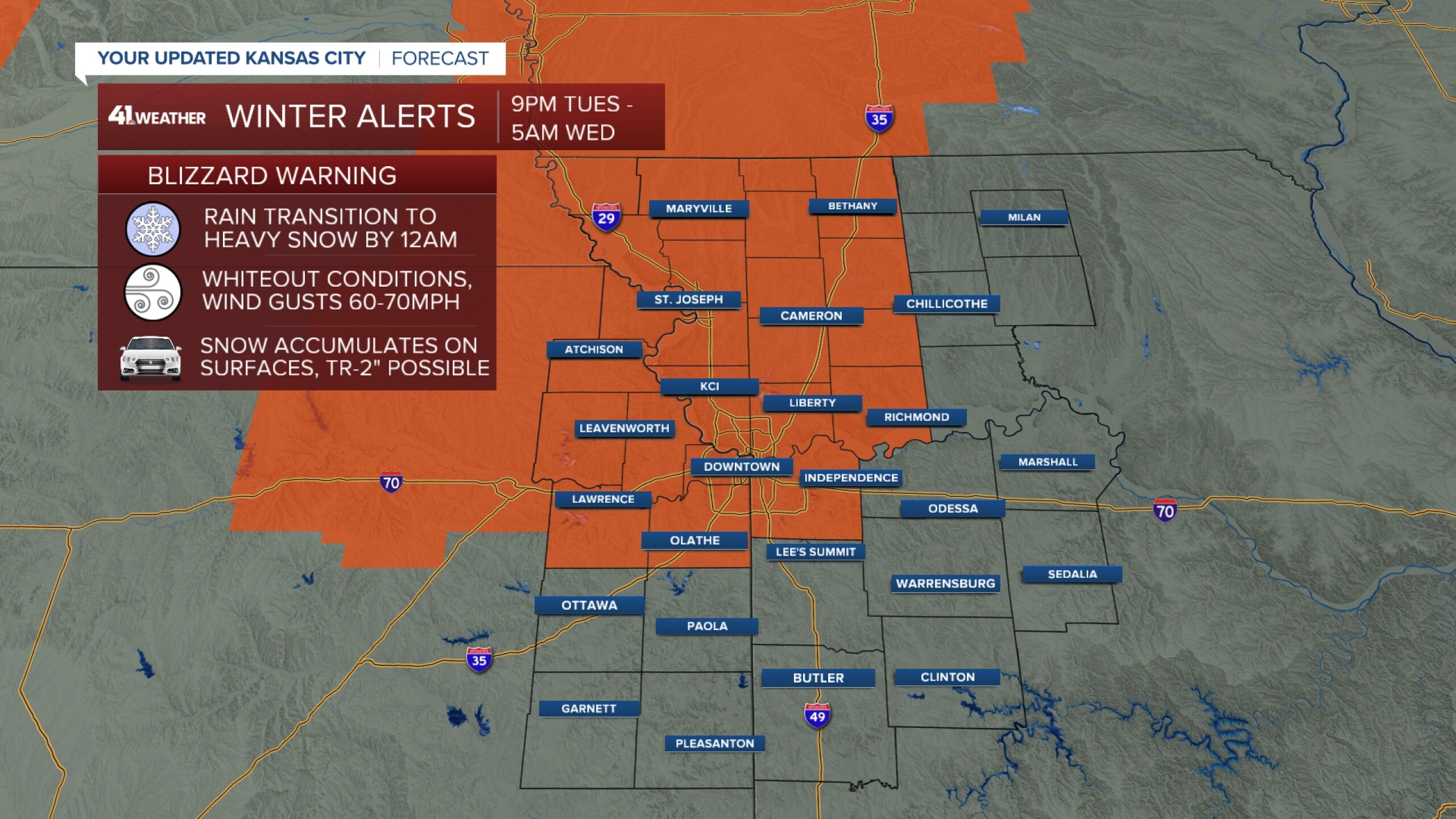 Kansas City region upgraded to blizzard warning starting tonight