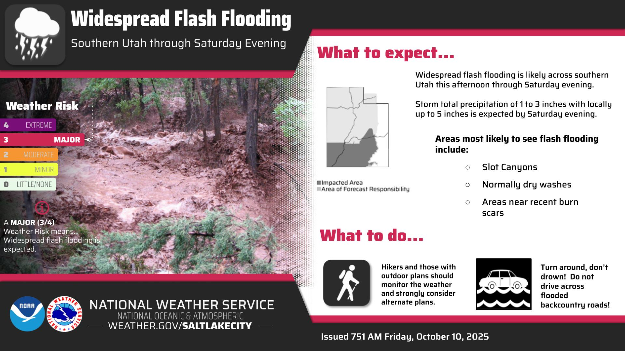 Flood warnings remain in place as tropical moisture surges into Utah