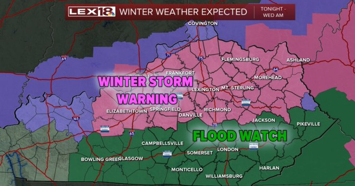 Snow and wintry mix expected