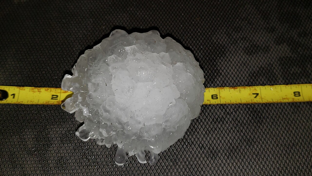 Softball-sized hail pounds Wyoming town