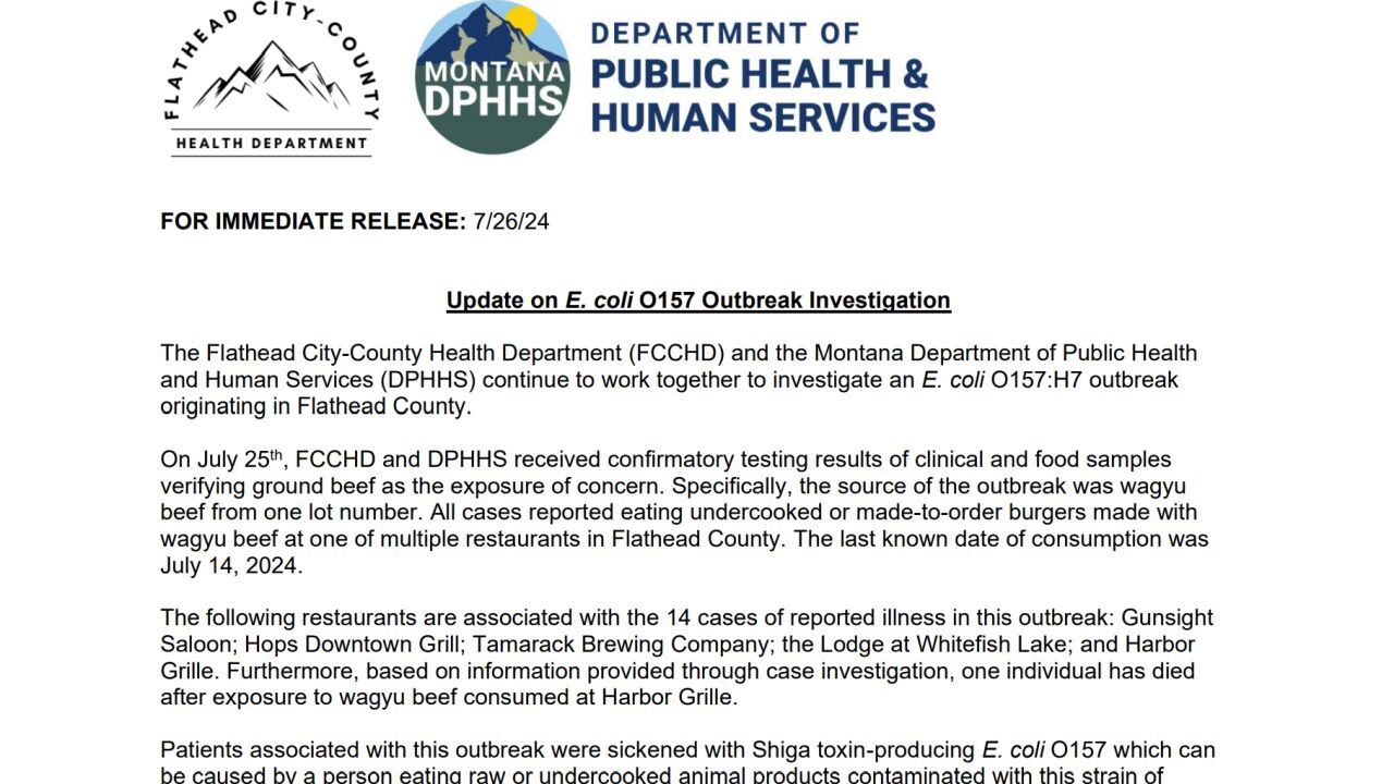 New Details About Deadly E Coli Outbreak In Flathead County