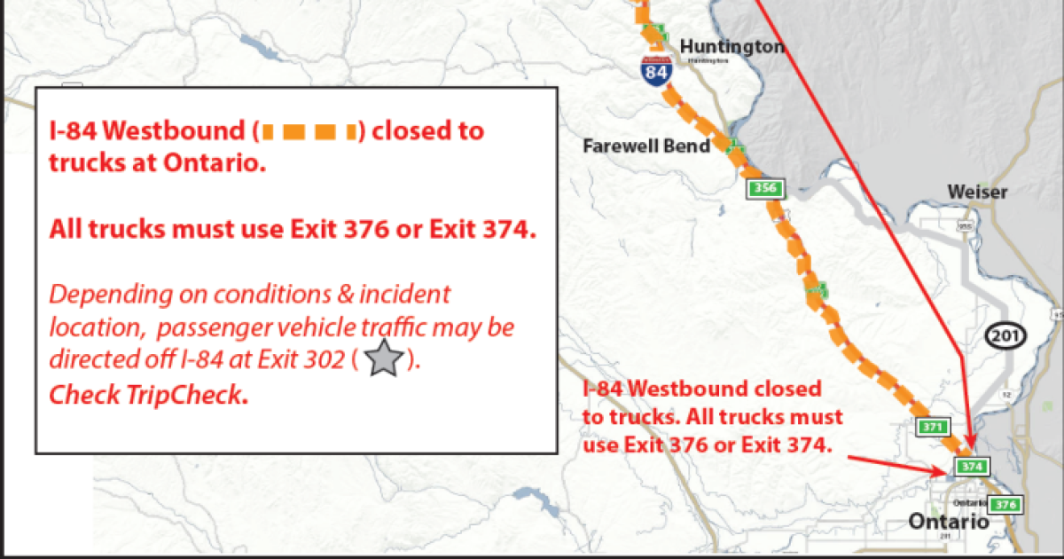 Westbound I-84 reopened near Ontario, Oregon