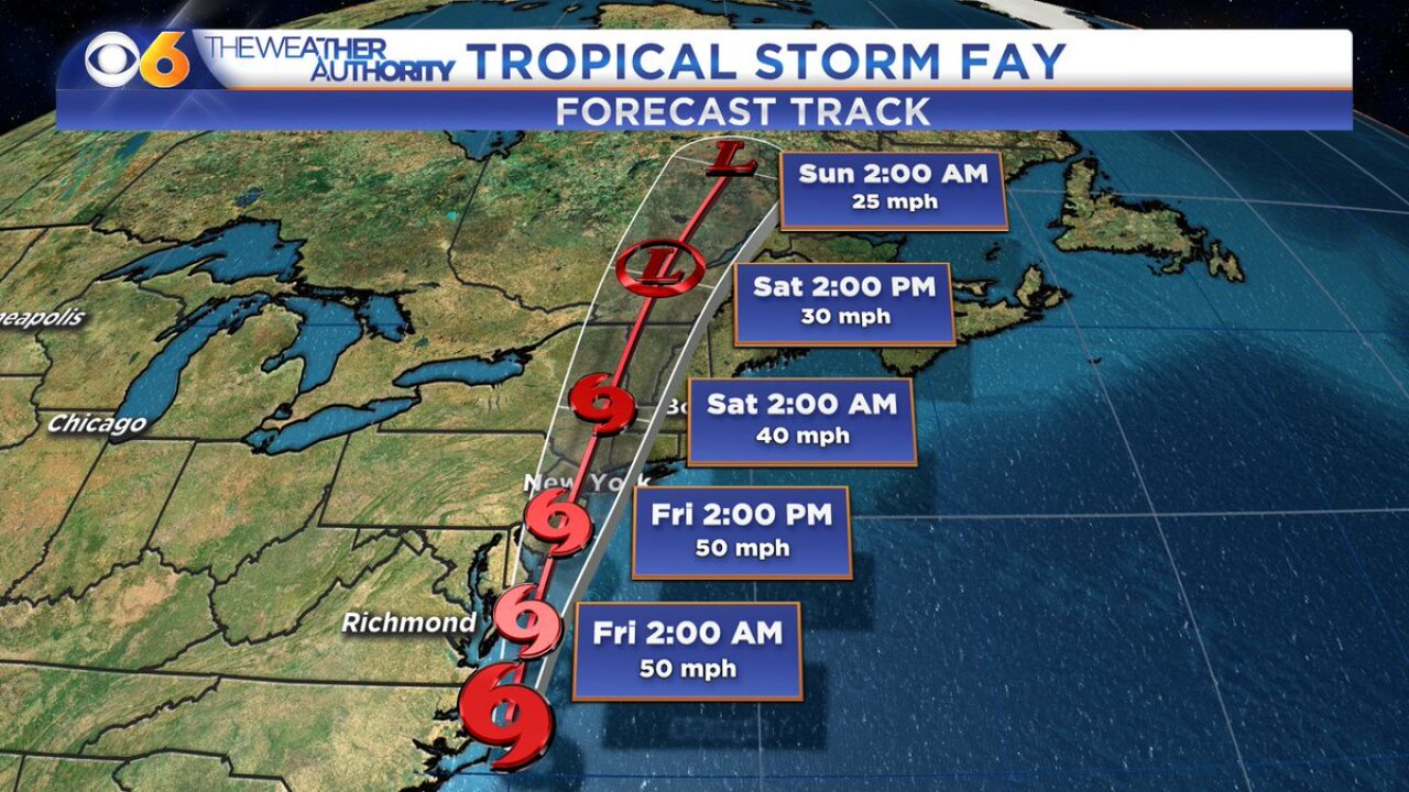 Tropical Storm Fay Forecast Track Storm Off North Carolina Coast