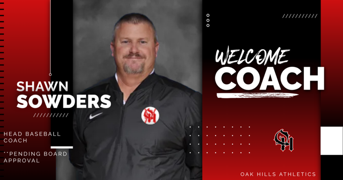 Oak Hills names Shawn Sowders as its baseball coach, pending board approval