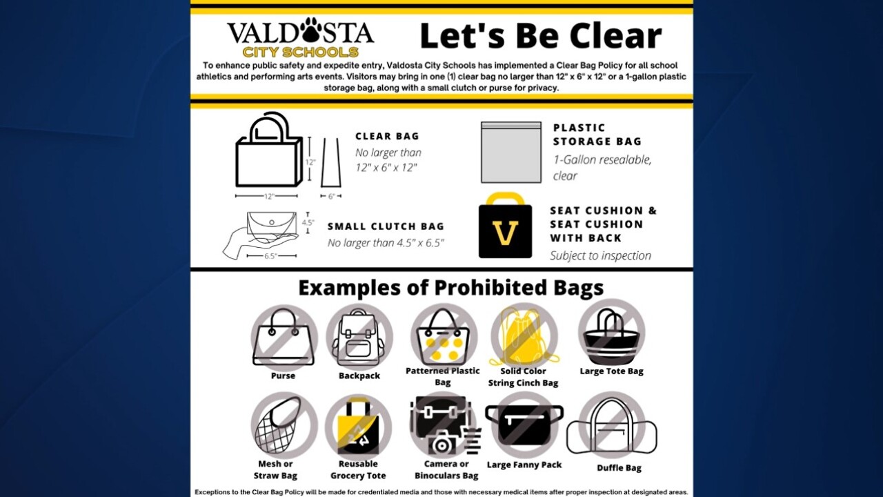 Valdosta City Schools Adopts Clear Bag Policy For Events valdosta-city-schools-adopts-clear-bag-policy-for-events