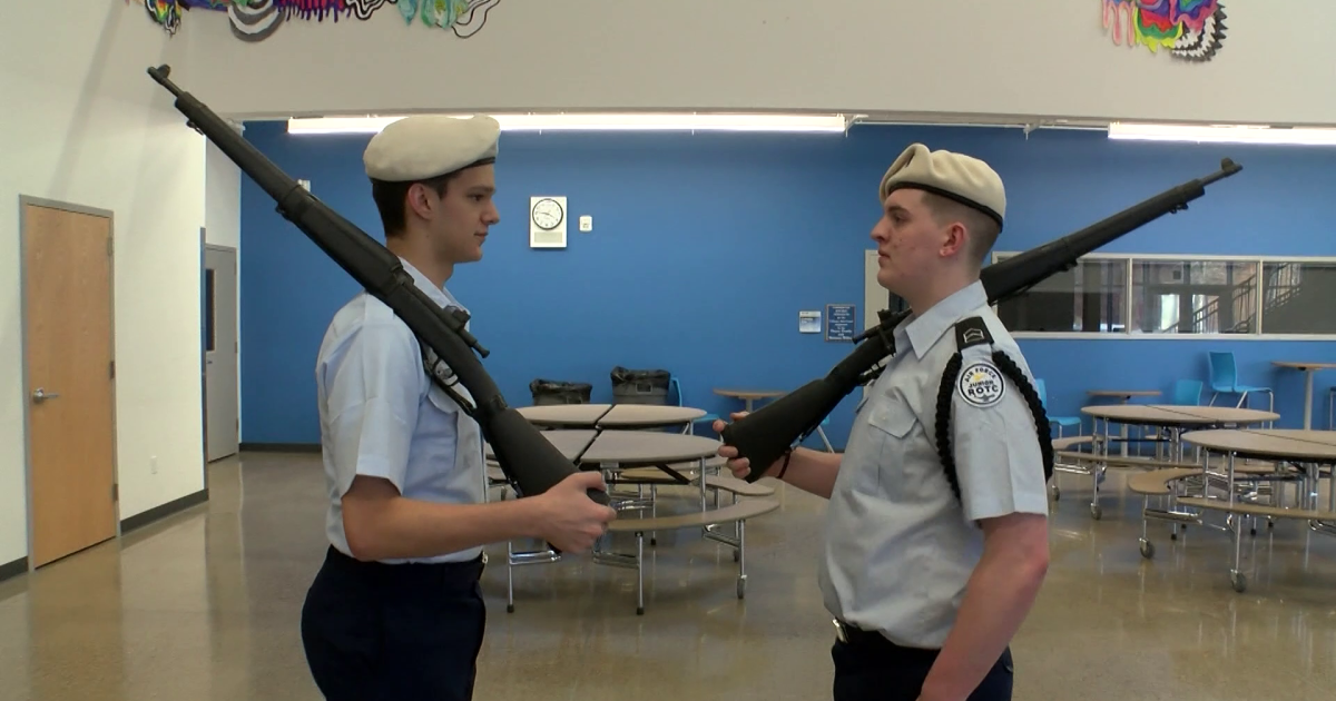 Junior ROTC Drill Team training to compete at national level
