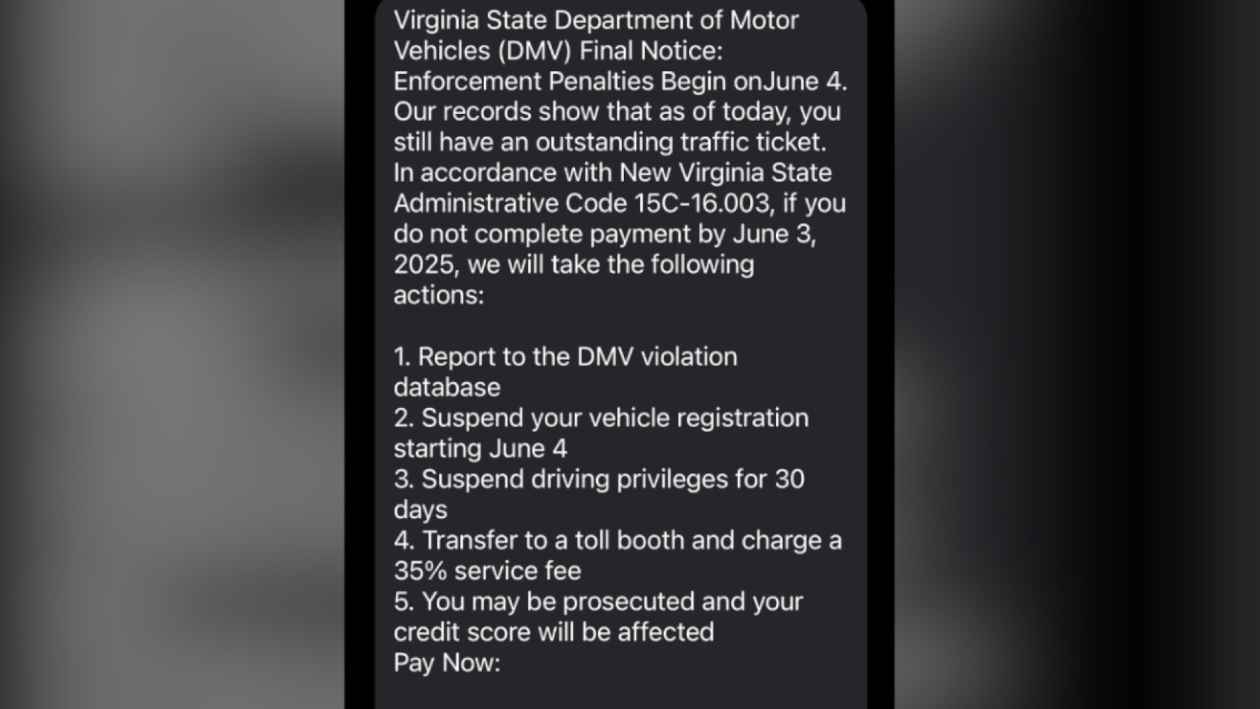 Ohio BMV warns of new traffic ticket text message scam