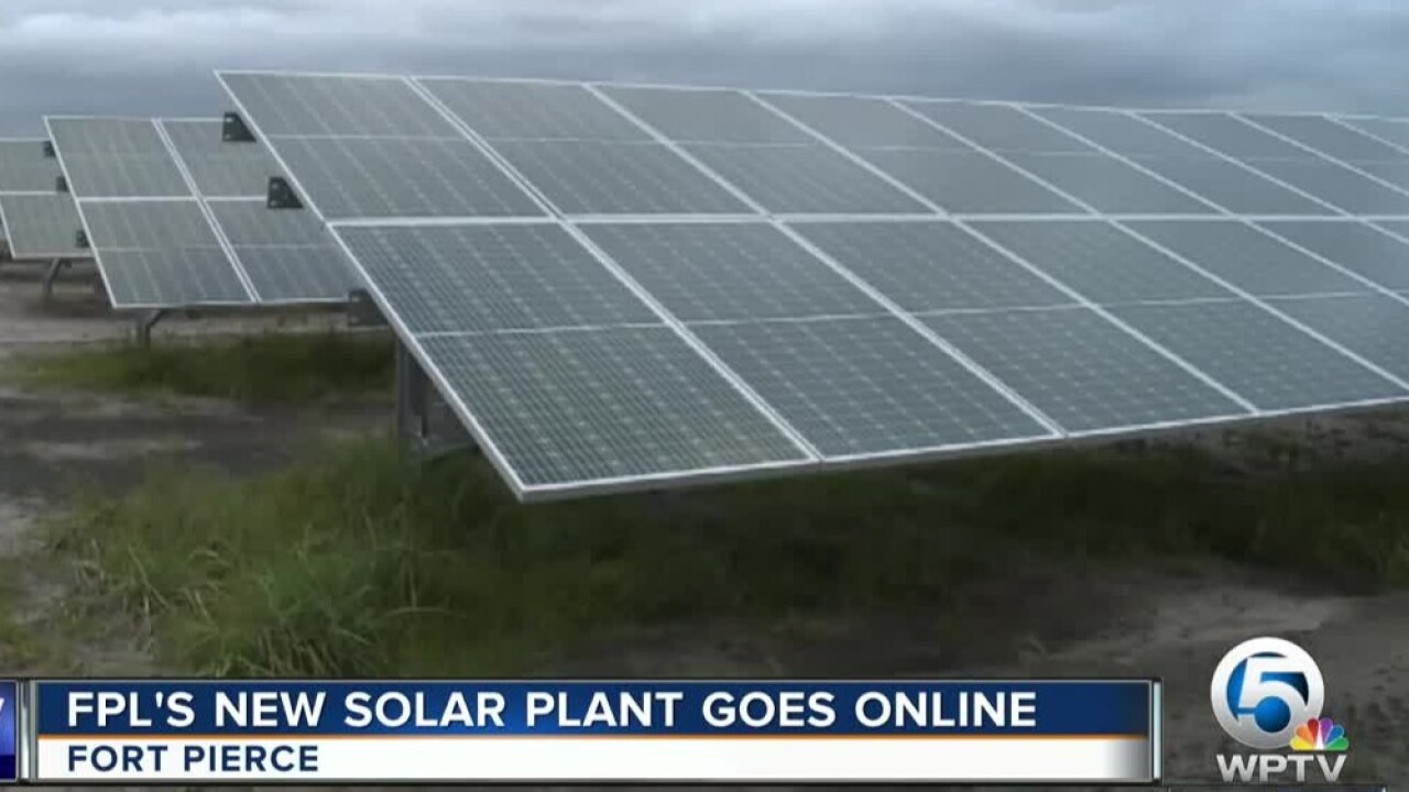 New Florida Power and Light solar power plant generating energy in St ...