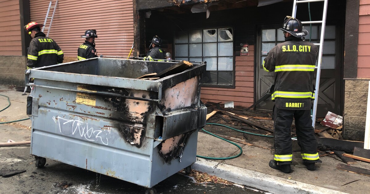 SLO Firefighters put out dumpster fire threatening commercial building