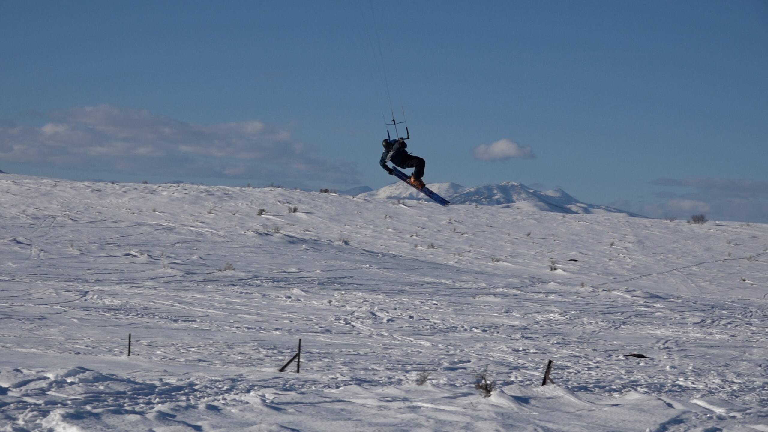 Snow kiting combines wind, kites and skiing on the Camas Prairie