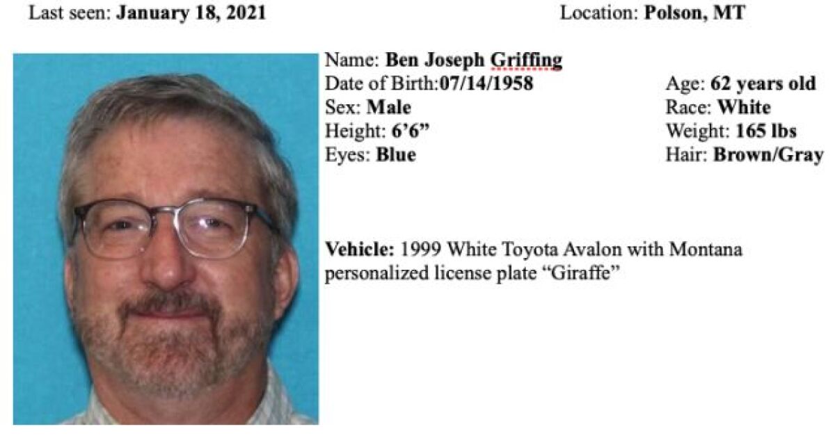 A Missing Person Alert Has Been Issued For A Polson Man