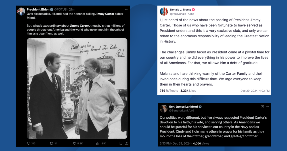 National and state leaders pay tribute to former President Jimmy Carter