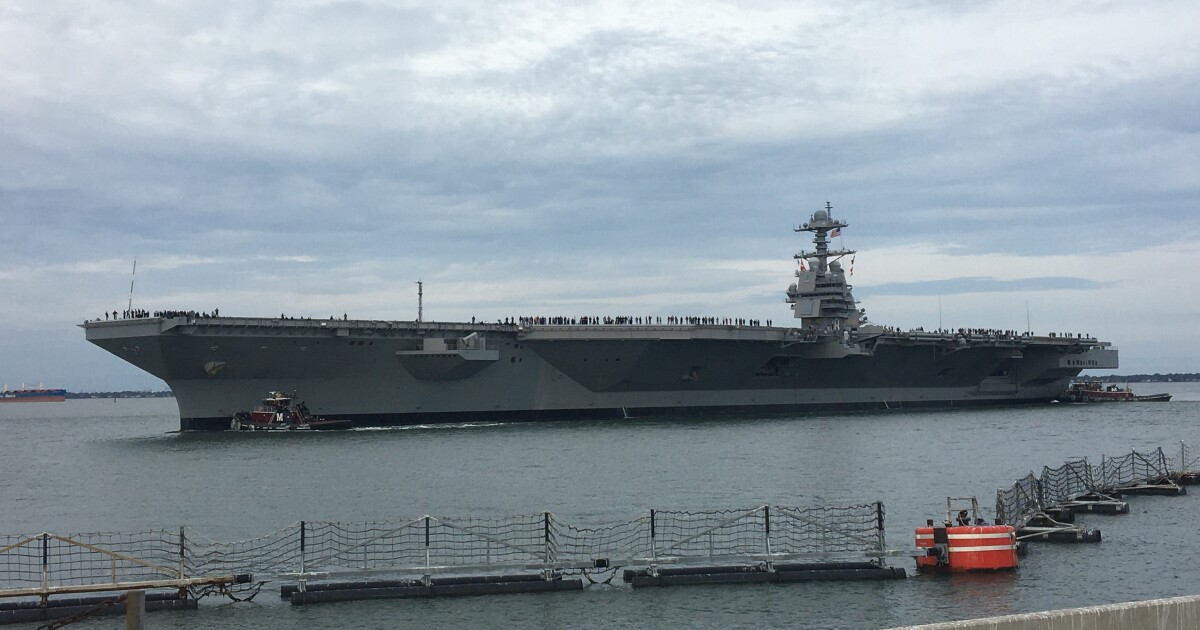 First deployment of USS Gerald R. Ford rescheduled for Tuesday