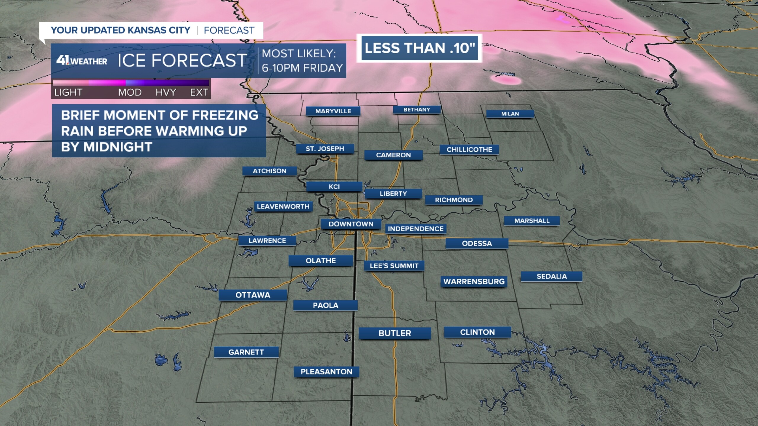 KSHB 41 Weather Blog | Freezing drizzle possible north of Kansas City Friday PM