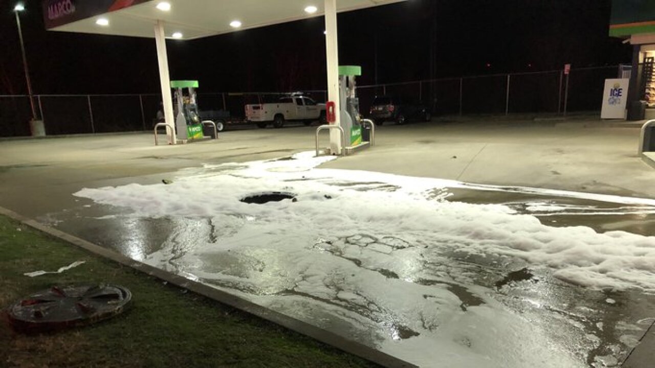 Two injured in underground gas tank fire