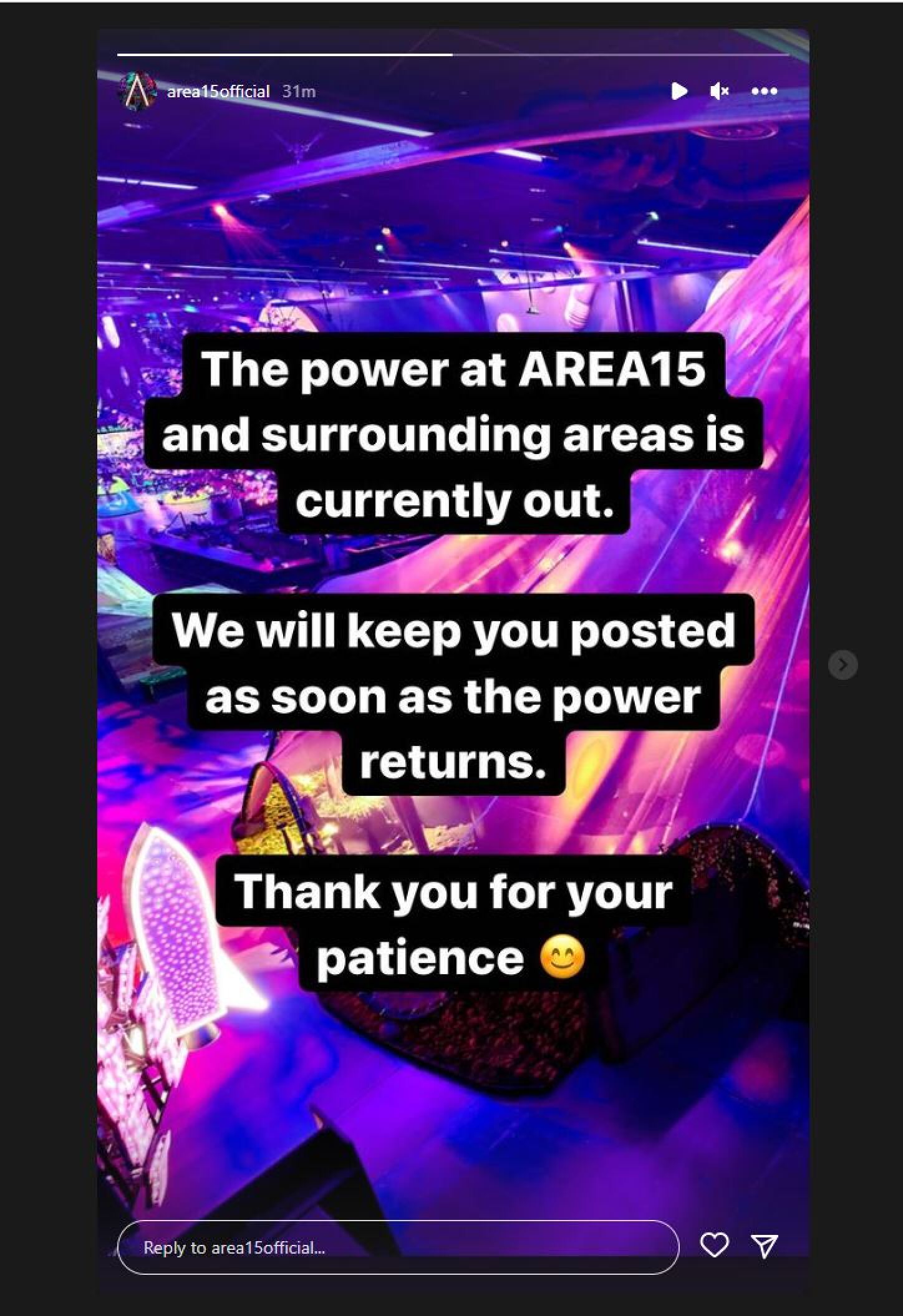AREA15 experiencing power outage in Las Vegas AREA15 experiencing power outage in Las Vegas