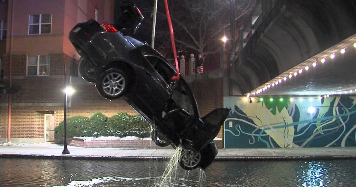 frozen river driving