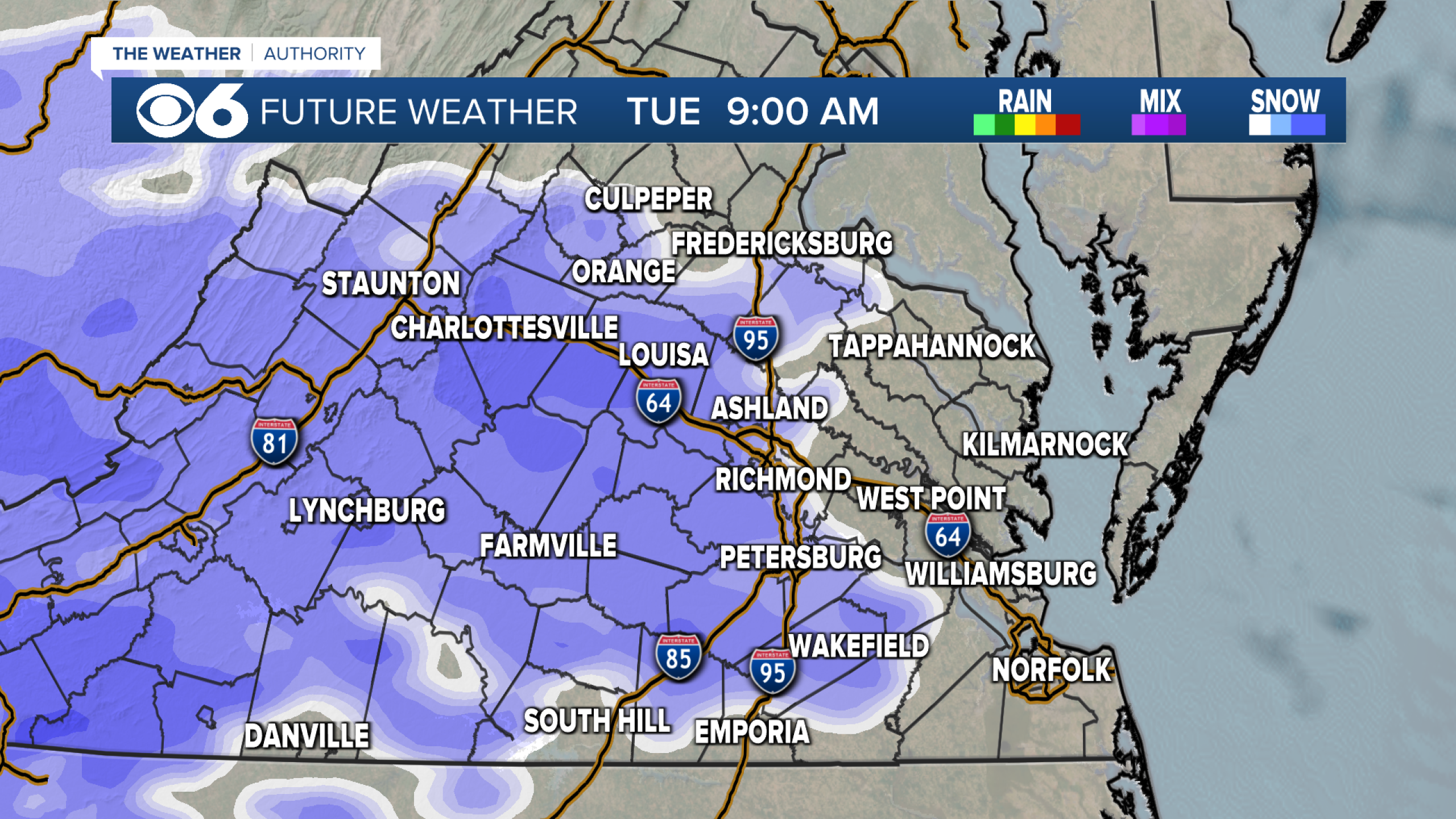 Winter storm to impact Virginia Tuesday into Tuesday night