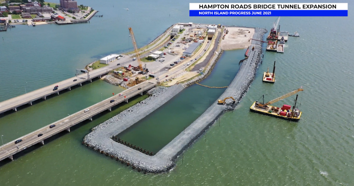 Hampton Roads Bridge Tunnel Expansion: Crews working to mold 2,400 ...