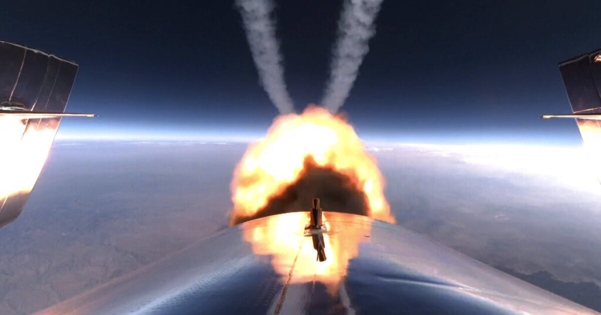 Virgin Galactic's rocket-powered plane, researchers reach edge of space