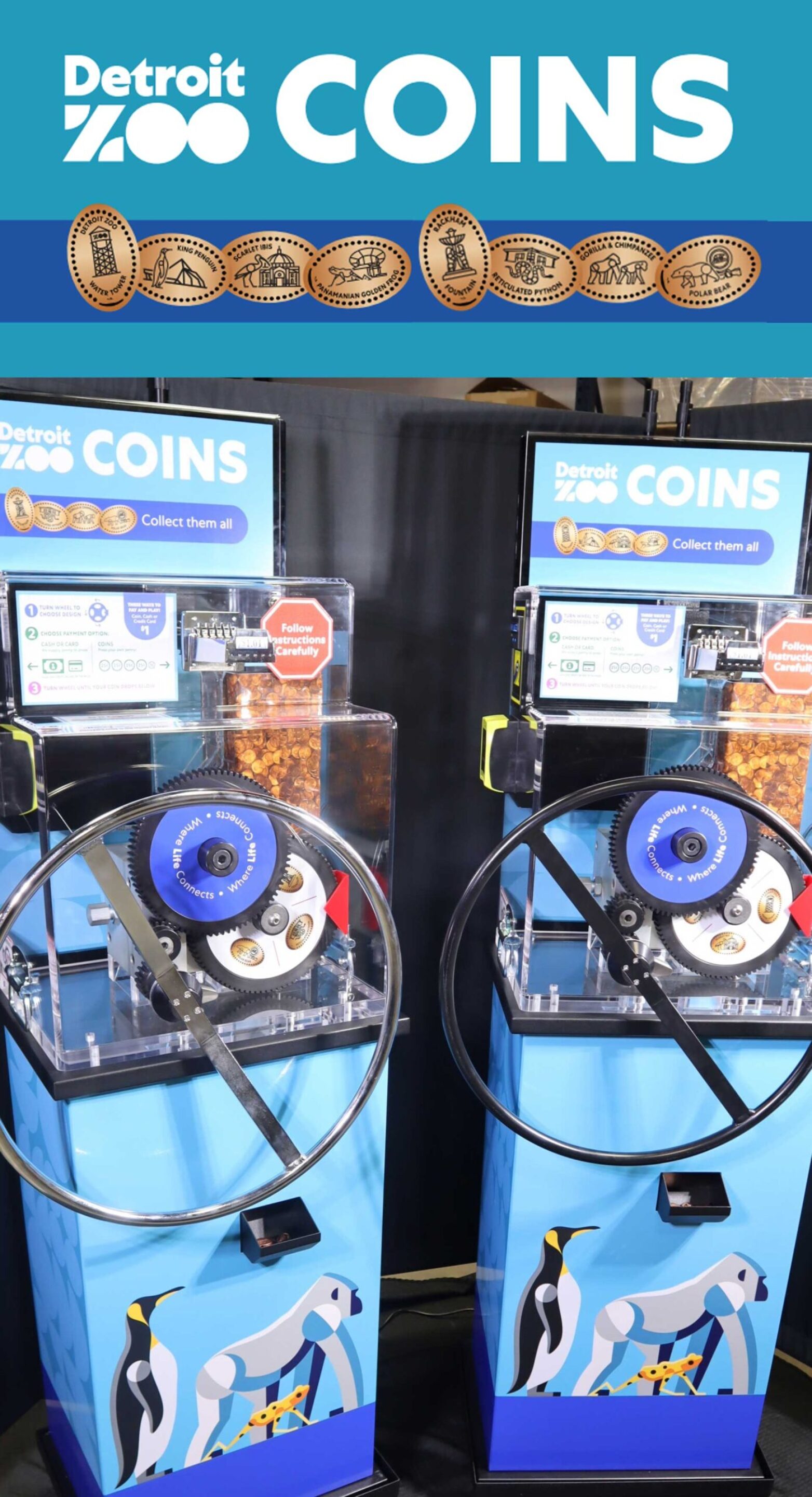 Detroit Zoo adds 2 penny-pressing machines with 8 designs