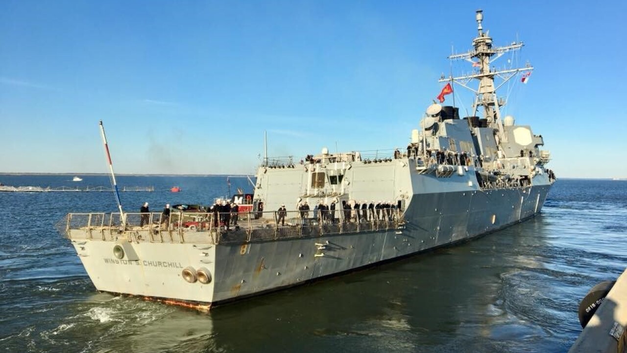 Navy destroyer USS Winston S. Churchill deploys