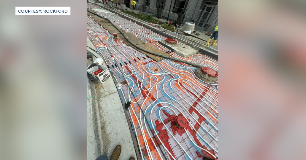 Lyon Square features snow melt roadway, making plaza a year-round ...