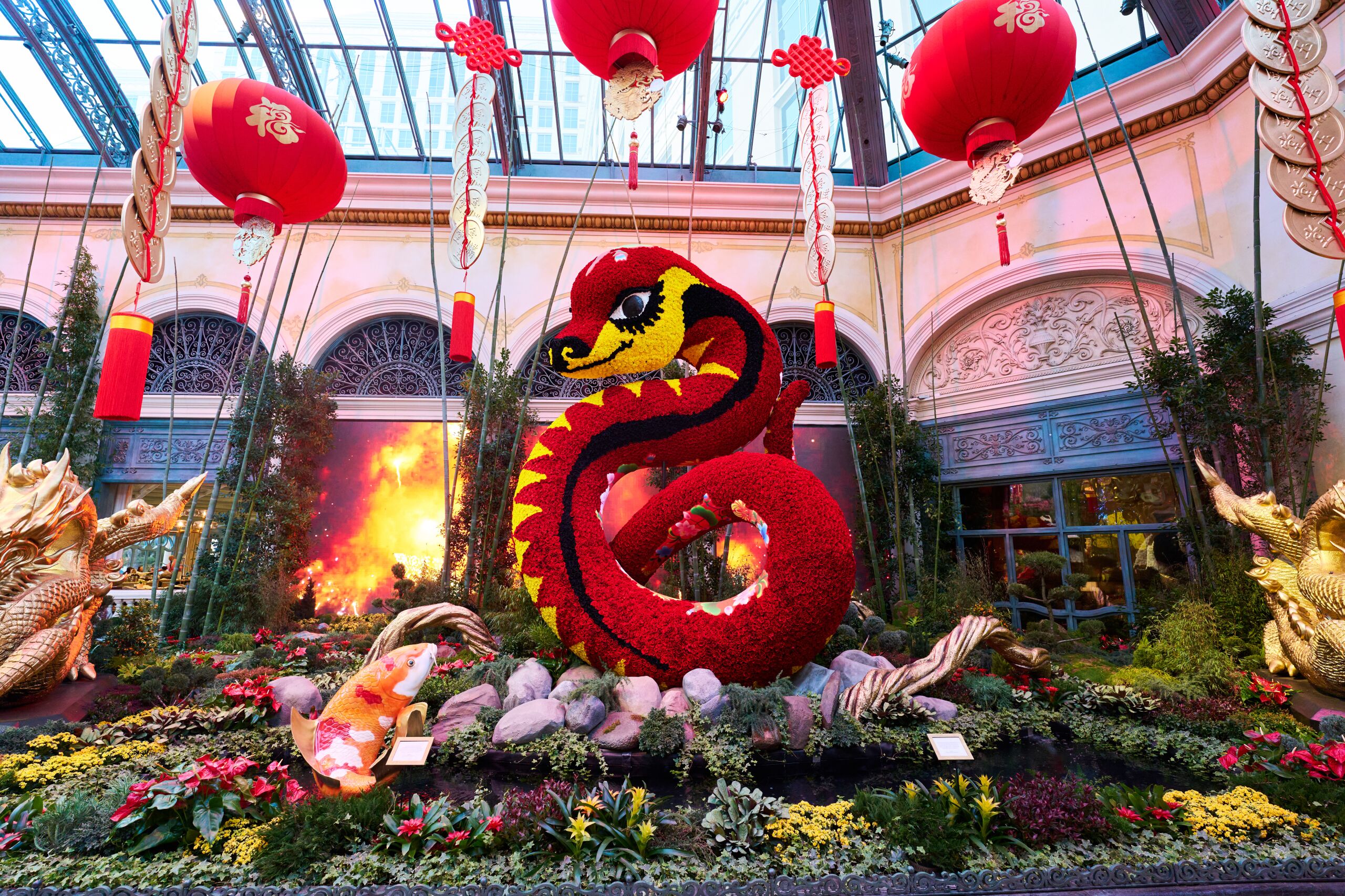 Bellagio Conservatory unveils Lunar New Year display to honor Year of the Snake
