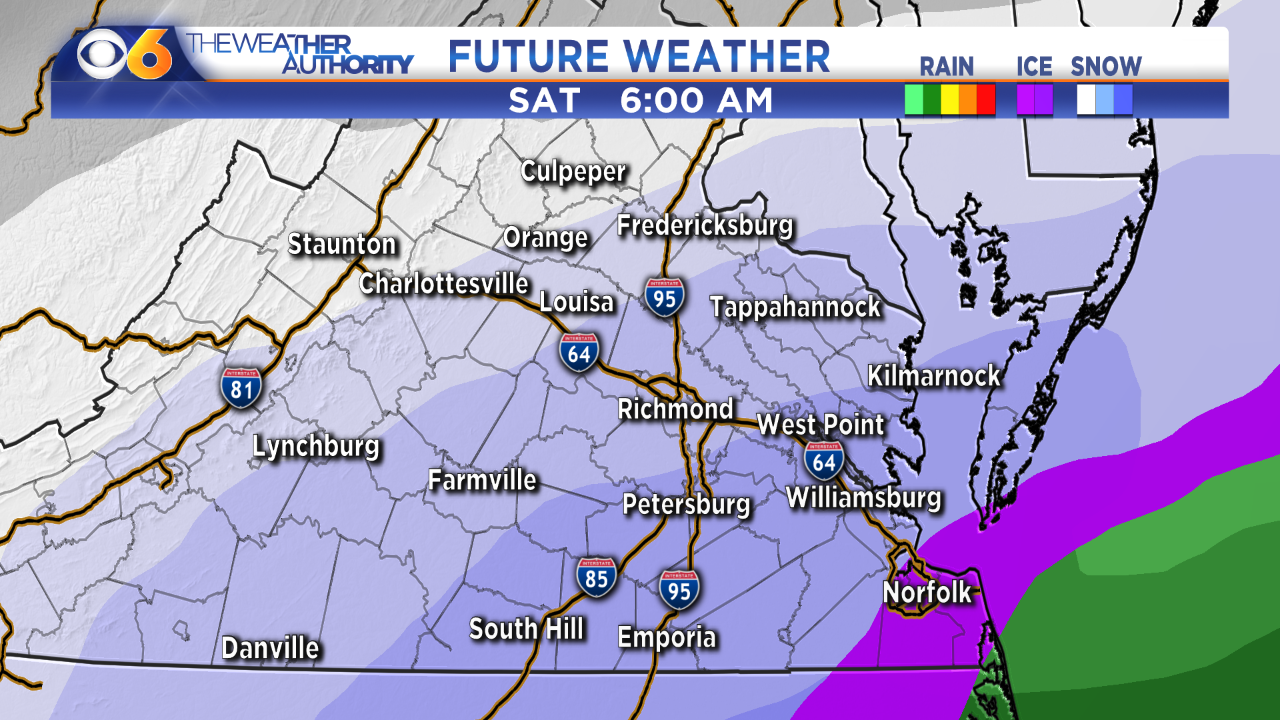 Updated snow totals as winter storm watch expands to Richmond metro