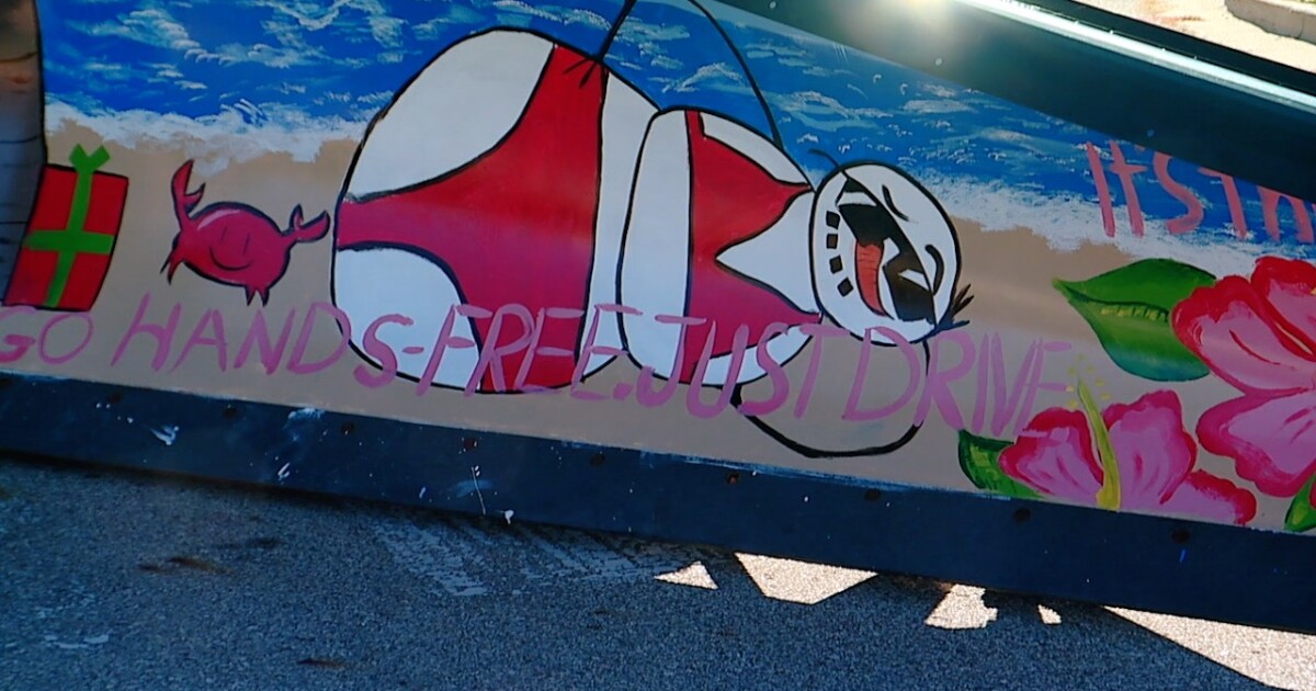 PAINT THE PLOW: Caledonia student paints beach scene on MDOT snowplow